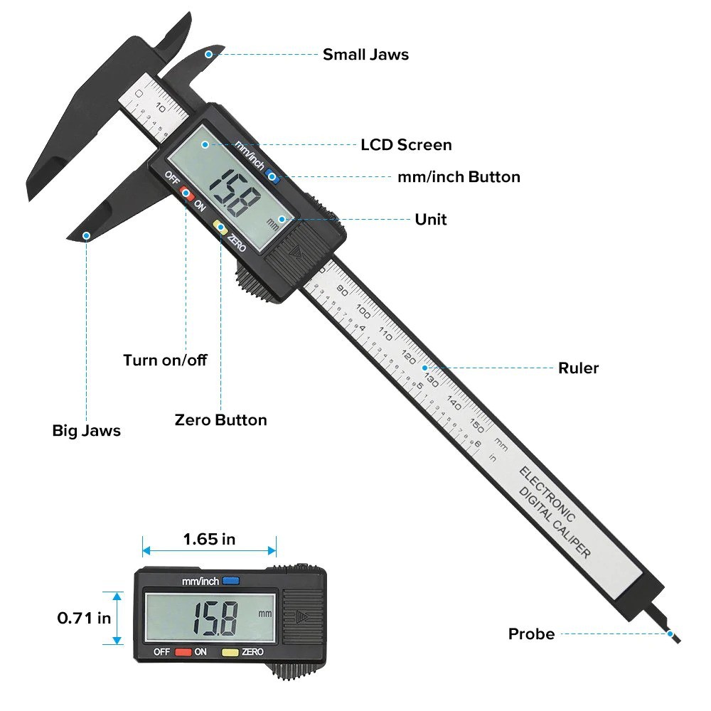 Jual Jangka Sorong Digital/Digital Caliper 6 inch Vernier Caliper 100mm Calliper Micrometer ...