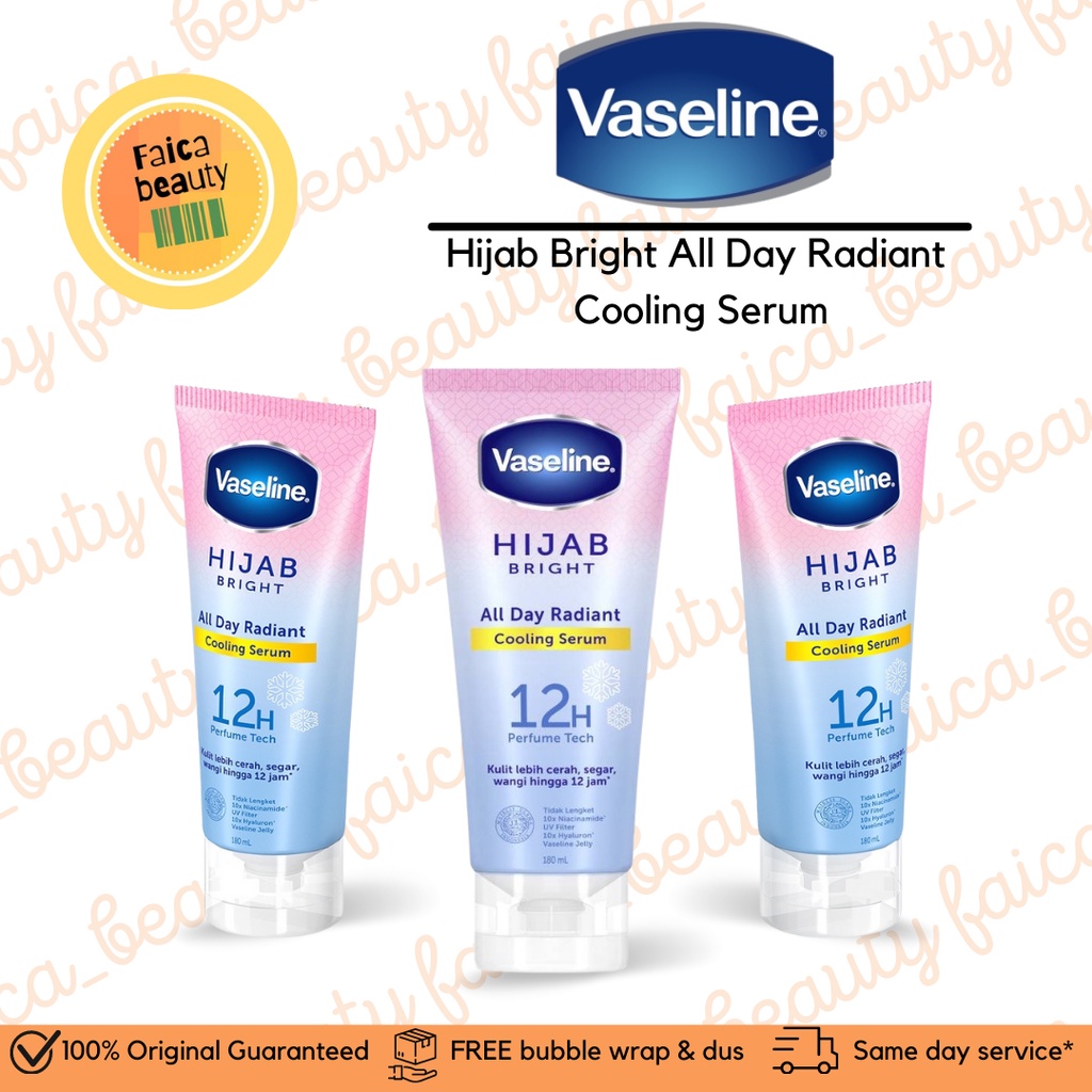 Jual Vaseline Hijab Bright All Day Radiant Cooling Serum 180ml | Shopee ...