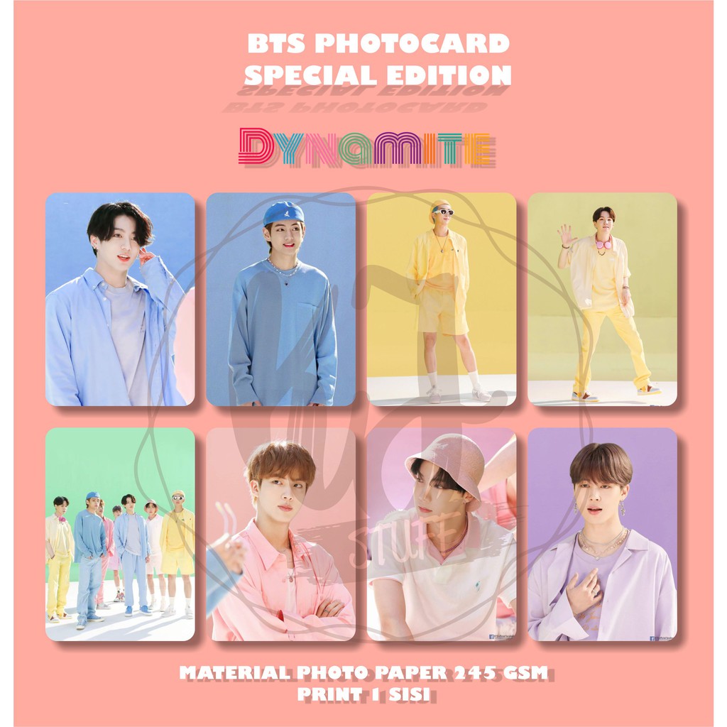 Jual PHOTOCARD SET BTS SPECIAL EDITION BTS DYNAMITE KPOP ISI 8PCS | Shopee Indonesia
