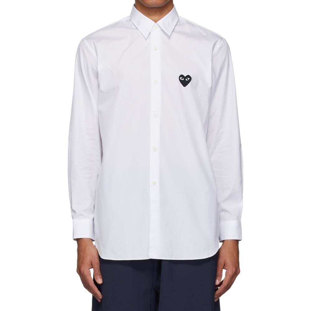 Jual CDG Men Black Emblem Shirt White 100% Original | Shopee Indonesia