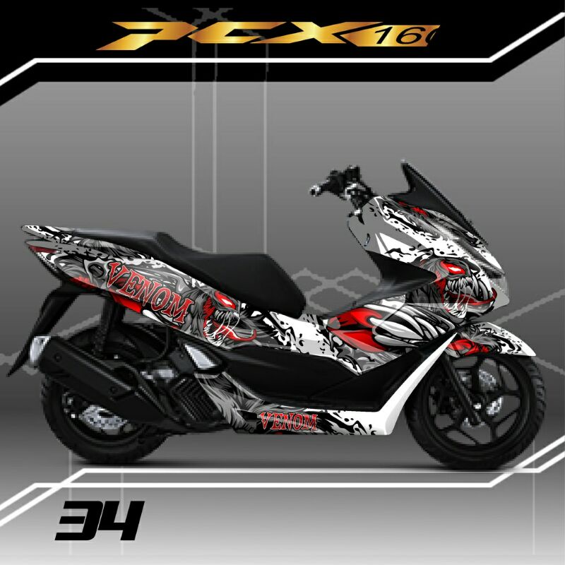 Jual decal variasi stiker motor pcx 160/150 fullbody venom | Shopee ...