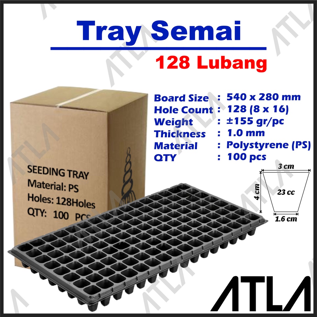 Jual Tray Semai 128 Lubang Traypot Pot Seed Bibit Hidroponik 1 Karton ...