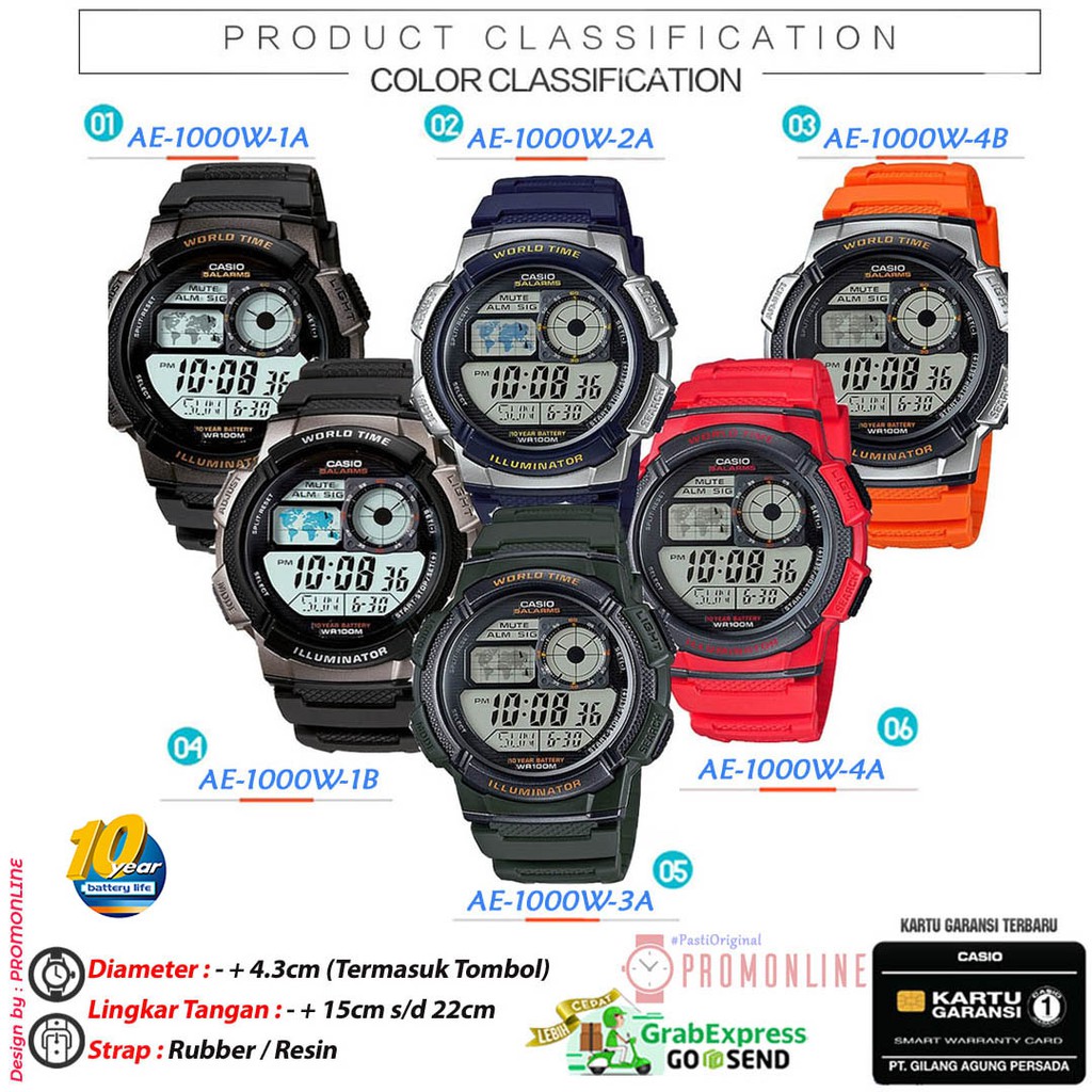 Jual (Garansi Resmi GAP) Jam Tangan Pria Casio Original AE-1000W AE-1000W-1A promonline AE1000 ...