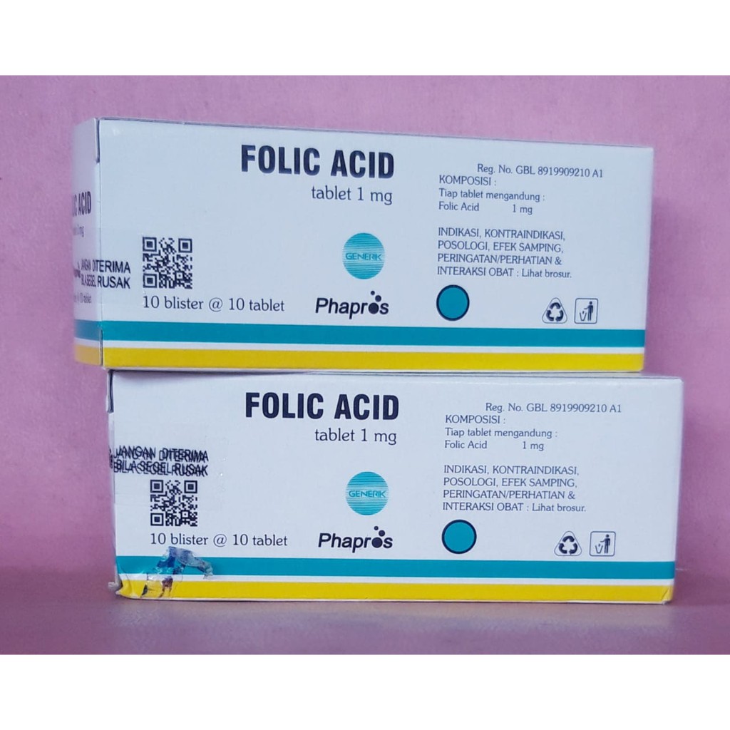 Jual FOLIC ACID 1 MG PER BOX PHAPROS | Shopee Indonesia