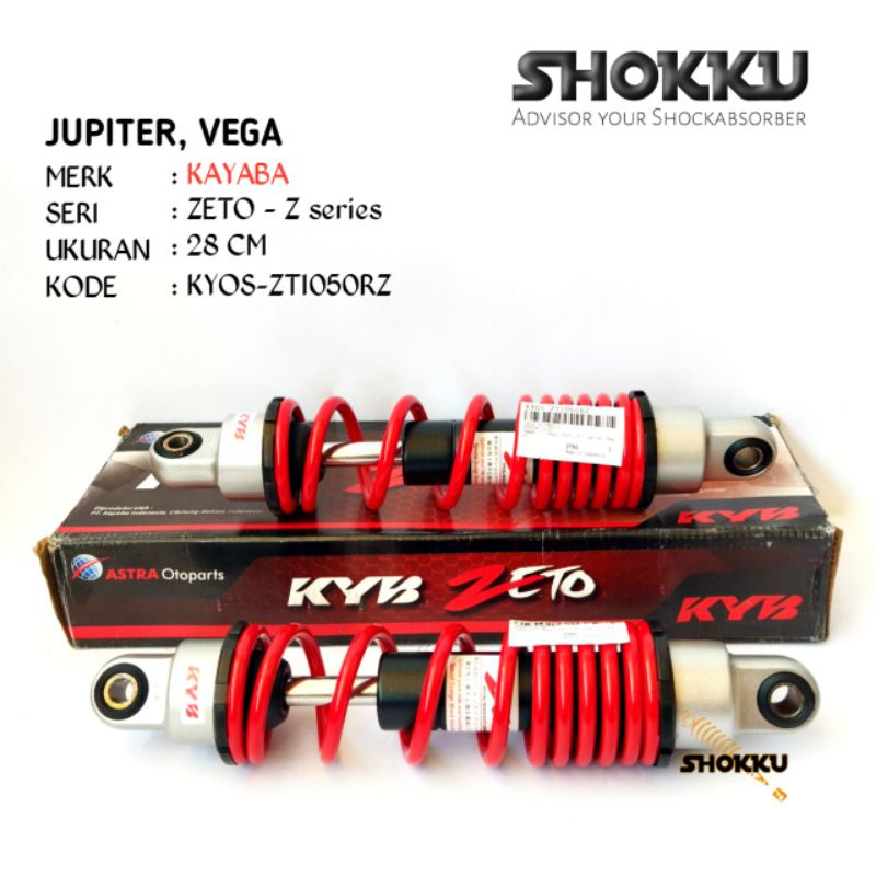 Jual Shock belakang jupiter vega merk kayaba zeto seri Z ukuran 28 cm KYOS-ZT1070PRZ | Shopee ...