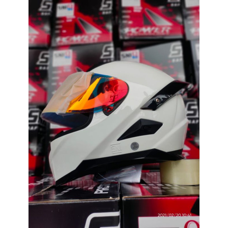 Jual HELM SNAIL FFS1 WHITE PAKET GANTENG PAKKING KARDUS | Shopee Indonesia