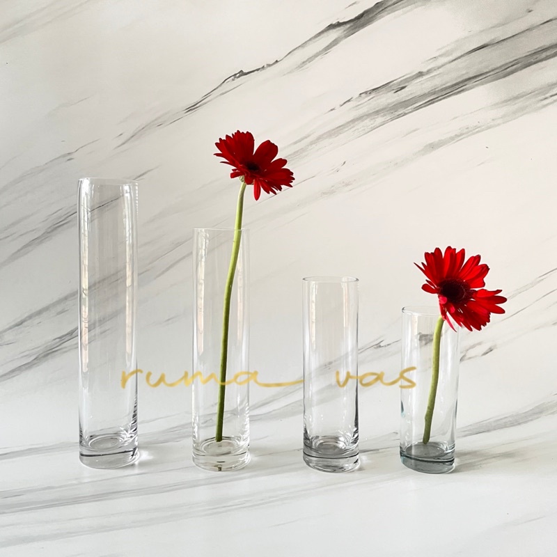 Jual [ OJOL ] vas bunga tabung kaca diameter 6cm tinggi 16cm 20cm 25cm ...