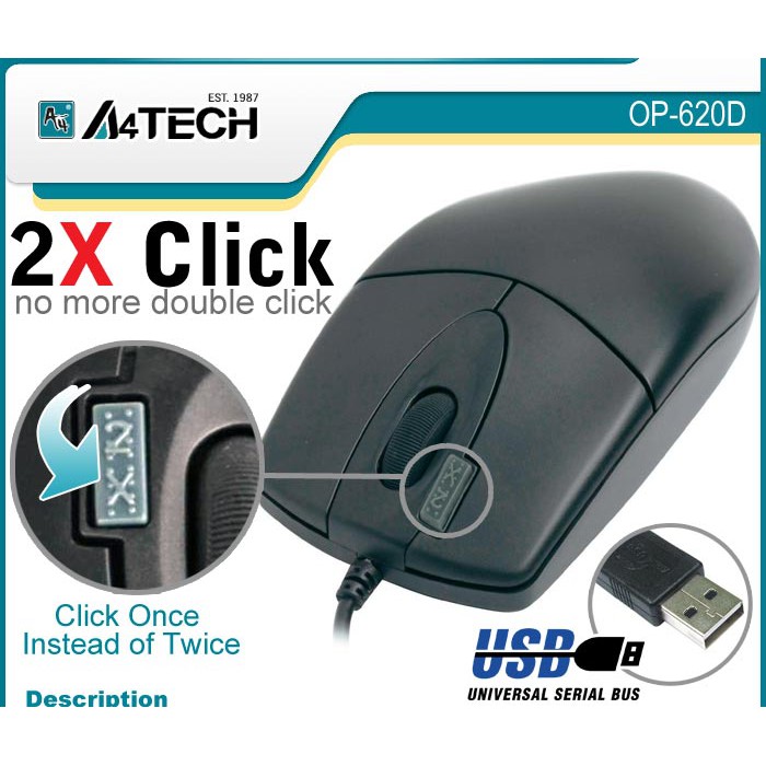 Jual A4TECH 2X CLIK OP-620D MOUSE | Shopee Indonesia
