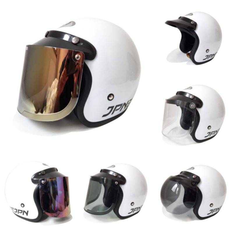 Jual Helm Bogo Jpn Retro Putih | Shopee Indonesia