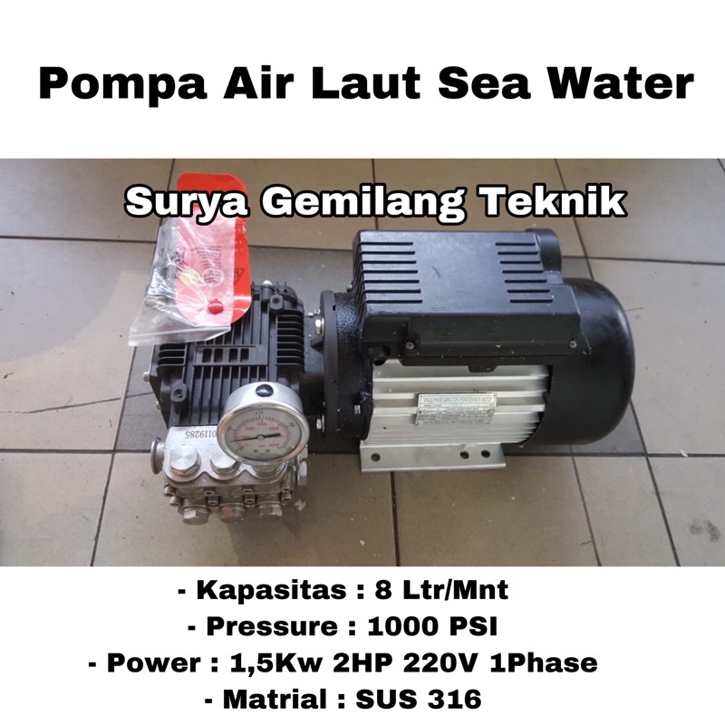 Jual Pompa Air Laut Sea Water Pompa Dorong Membrane Ro Swro Air Asin ...