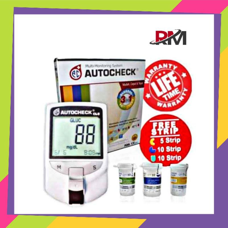 Jual ALAT AUTOCHECK / GCU 3 in 1 / gula darah , Kolesterol , ( asam ...
