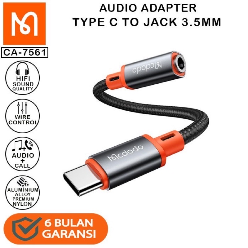 Jual MCDODO CA-7561 CONVERTER TYPE C TO JACK 3,5MM AUDIO JACK TIPE C ...