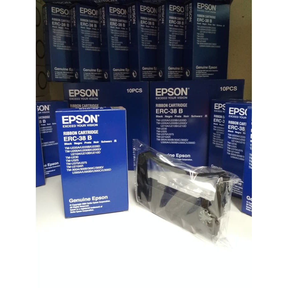 Jual CARTRIDGE PITA RIBBON PRINTER KASIR EPSON TMU 220 - ERC-38 B BLACK ...