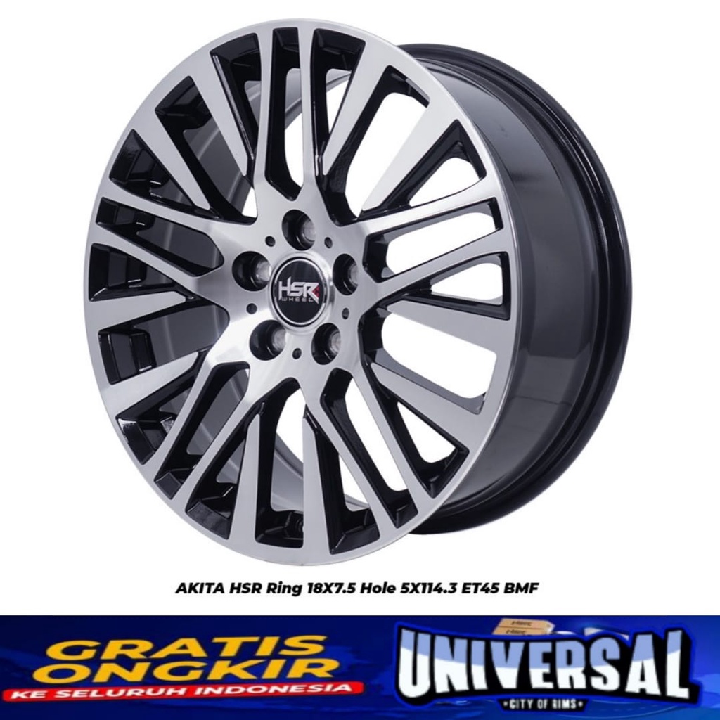 Jual VELG MOBIL HSR R18 MODEL OEM AKITA 123 HSR R18X8 H5X114,3 ET45 BMF ...
