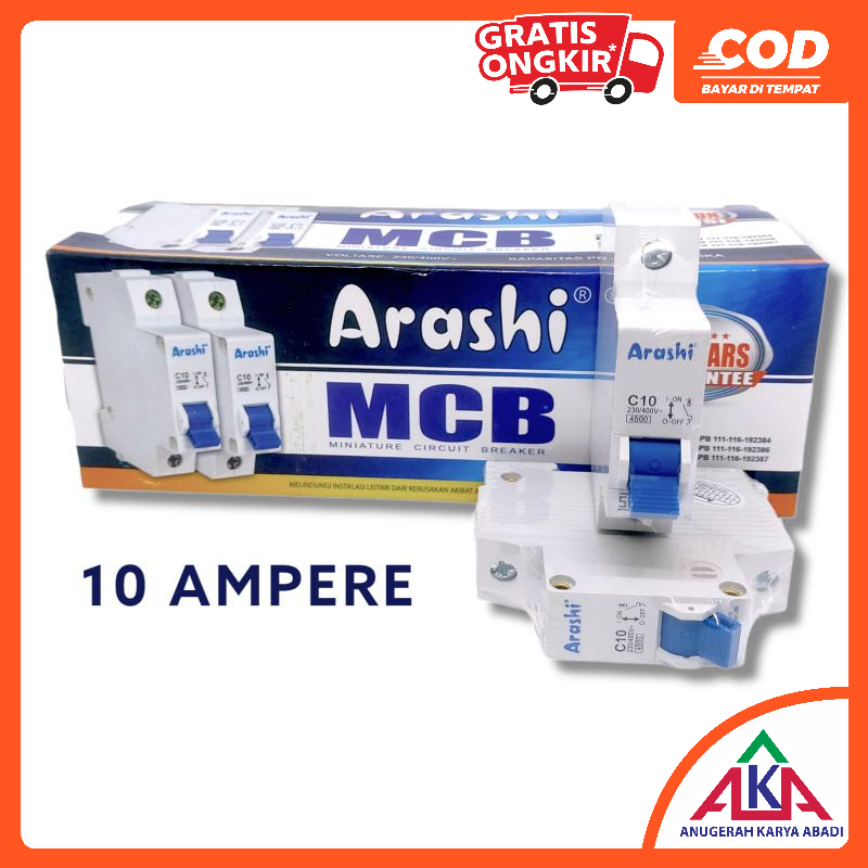 Jual MCB Arashi 1P 4A 6A 10A 16A 20A 25A SNI Garansi 2 Thn | Shopee ...