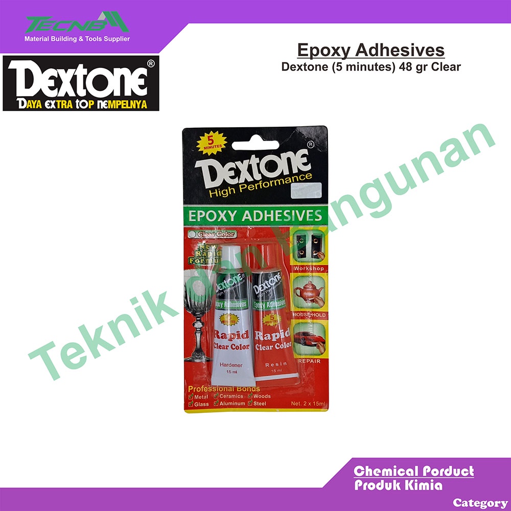 Jual Dextone Rapid Transparant 5 menit 30gr Lem Epoxy Adhesive plastik ...
