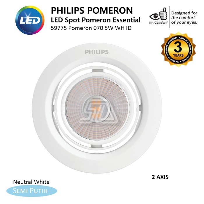 Jual Lampu Sorot Philips 59775 POMERON 070 5W 40K WH ID recessed ...