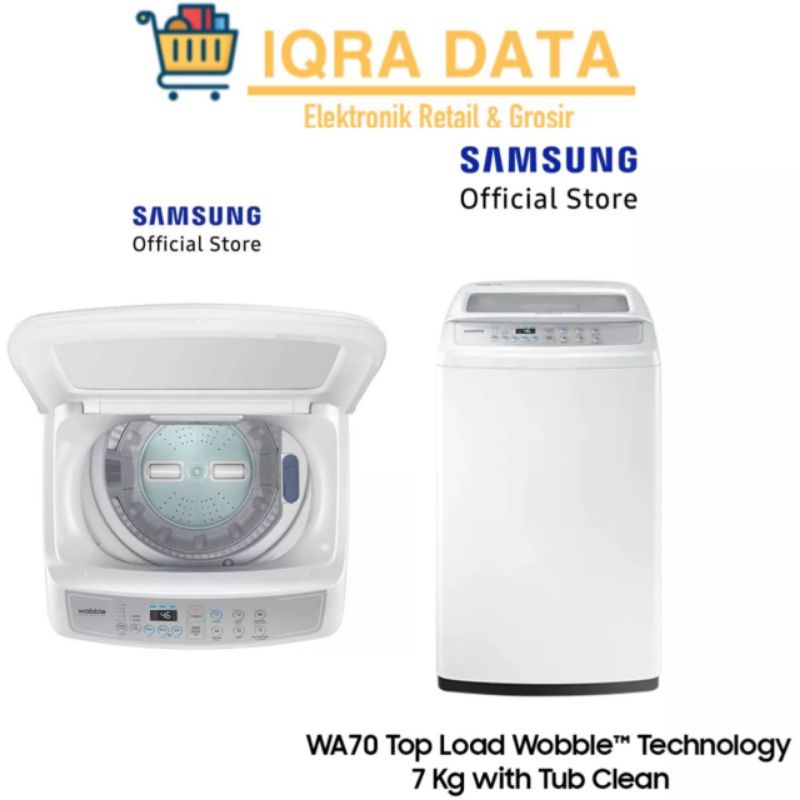Jual Mesin Cuci Samsung Top Loading 7KG / 8KG WA70H4200SW Wobble Garansi Resmi Samsung | Shopee ...