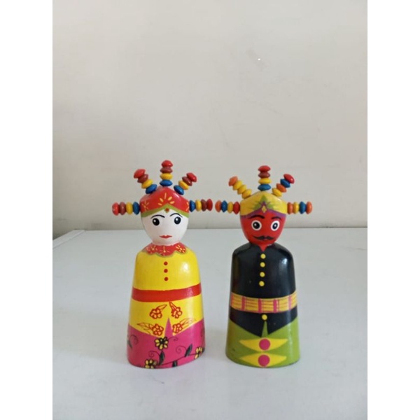 Jual Souvenir oleh-oleh jakarta mainan anak boneka kayu ondel-ondel ...
