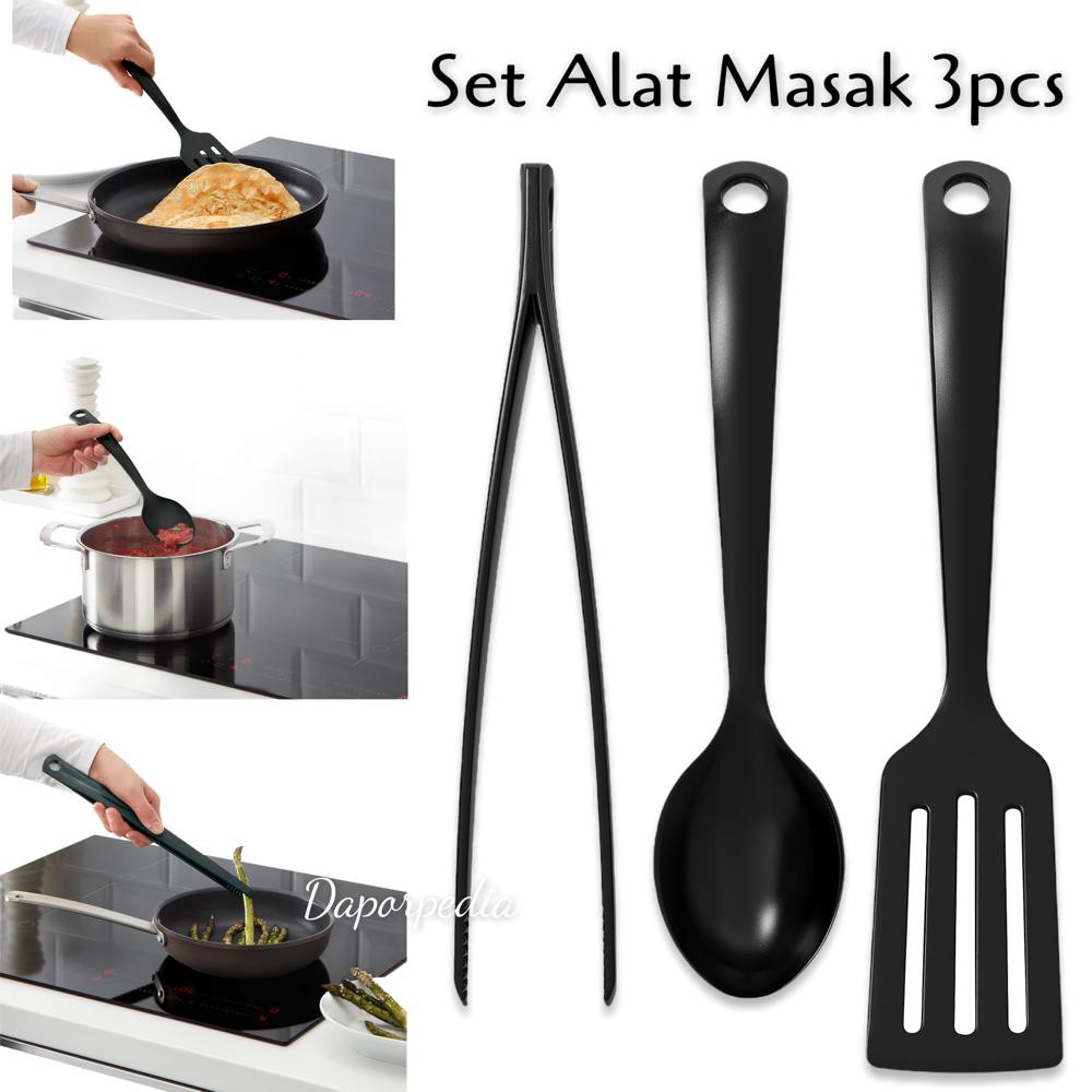 Jual Peralatan Dapur Set 3 pcs / Alat Masak Sodet Pencapit Sendok Sayur ...
