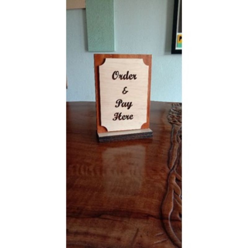 Jual PAPAN ORDER PAY HERE STAND SIGN BOARD LABEL TANDA KASIR PESAN ...