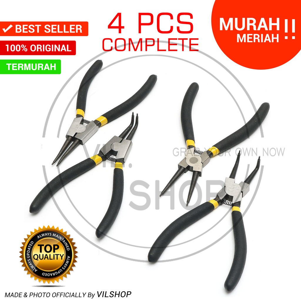 Jual 4 PCS TANG CIRCLIP PLIERS TANG SNAP RING SET EB ES IB IS 6" / TANG ...