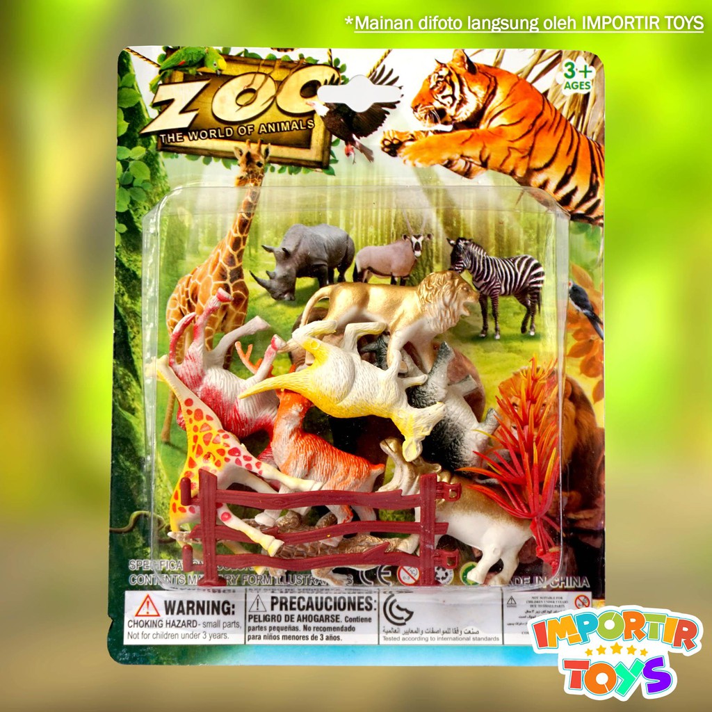 Jual Mainan Kebun Binatang WORLD OF ANIMAL ZOO dengan Rumput dan Pagar ...