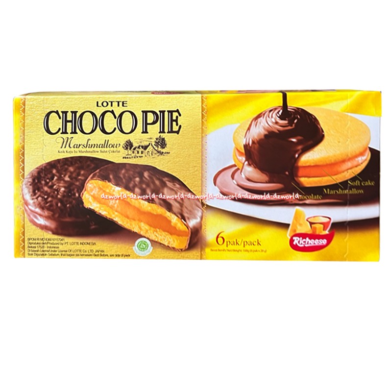 Jual Lotte Choco Pie Marsmallow Cheese 6pcs Richeese Soft Biskuit Cake ...