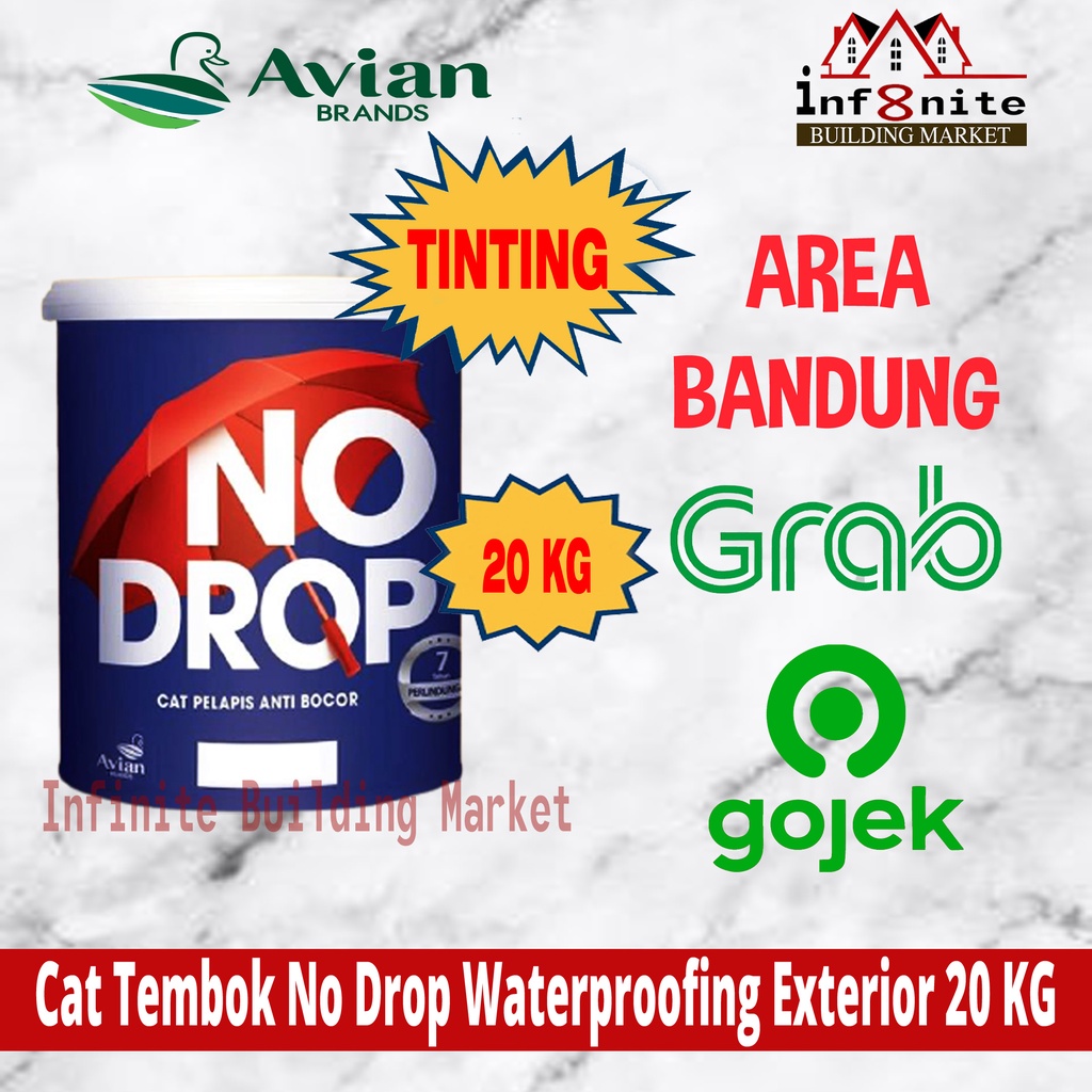 Jual Cat Tembok No Drop Waterproofing Exterior Cat Nodrop Tinting 20 KG | Shopee Indonesia