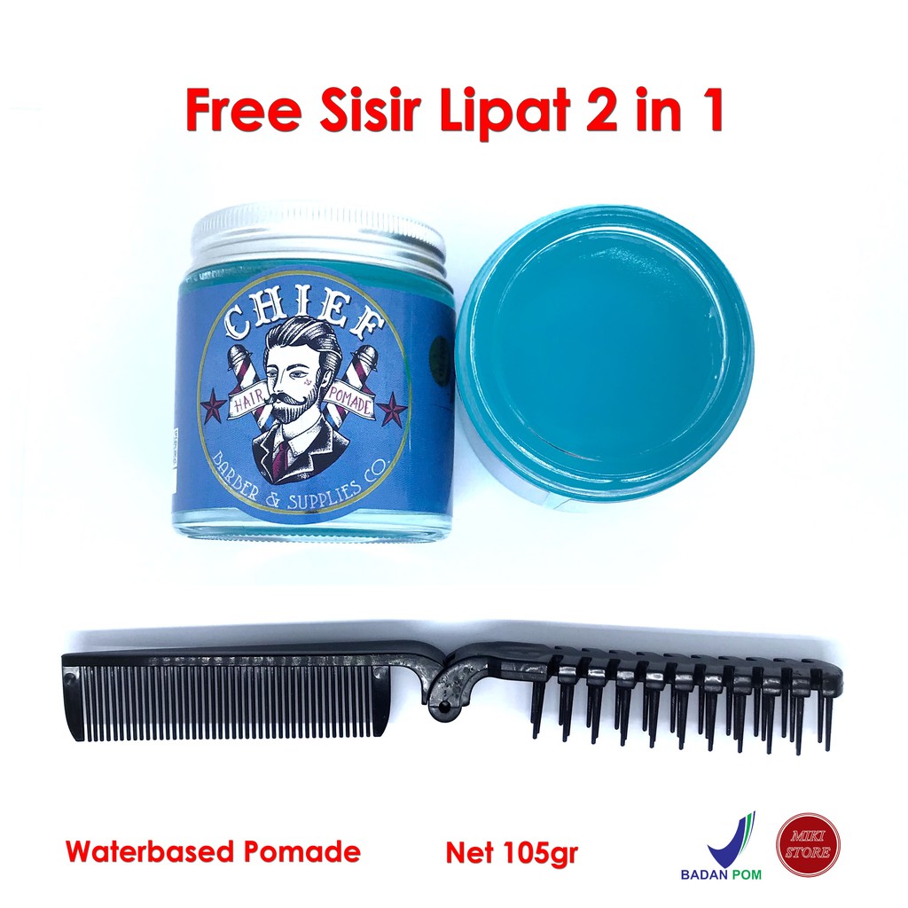 Jual Chief Pomade Blue WaterBased Pomade 4,2 Oz Strong Hold BPOM Free ...