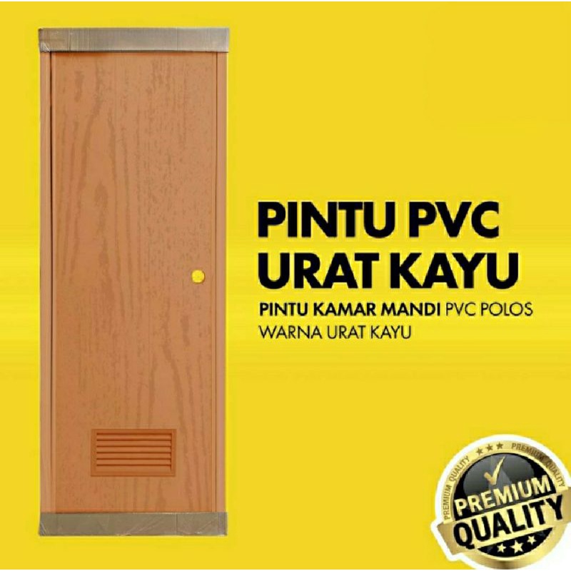 Jual Pintu Kamar Mandi Pintu PVC Urat Kayu 1 Set Komplit | Shopee Indonesia