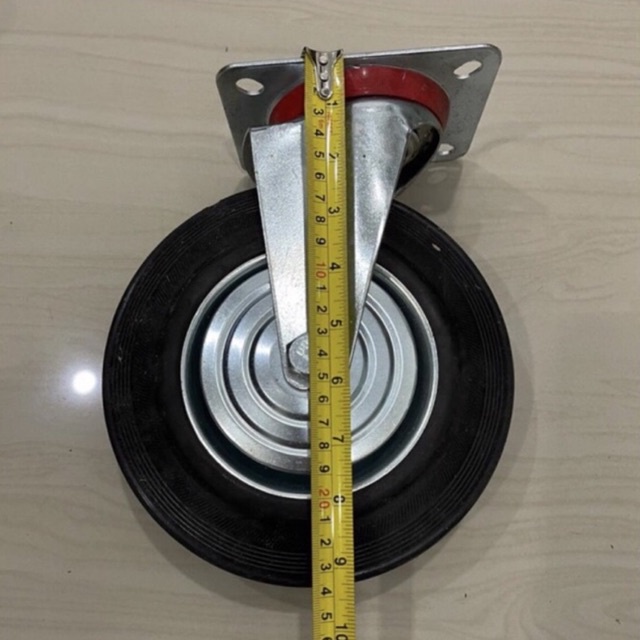 Jual 8” Roda karet hitam hidup putar 8"inchi roda putar hidup 8"inci ...