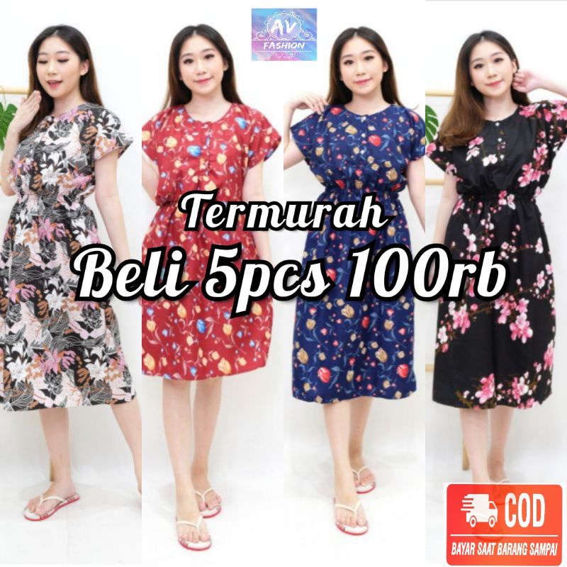 Jual Daster Rayon Manohara Lengan Pendek Daster Busui Resleting Daster ...