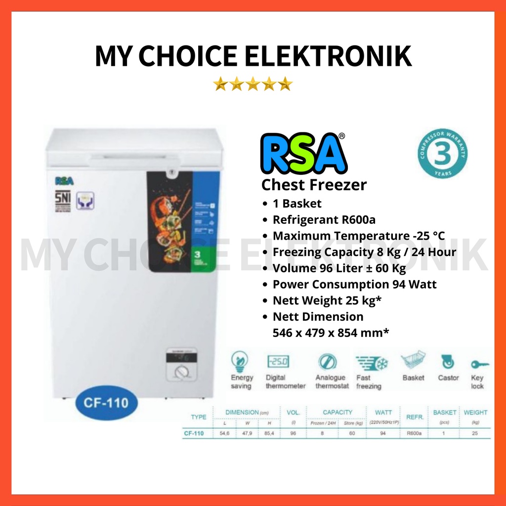 Jual RSA CF-110 Chest Freezer | Shopee Indonesia