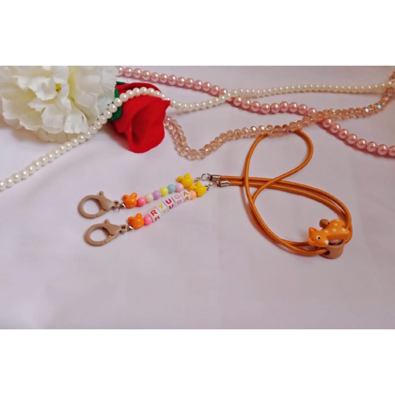 Jual strap mask kids custom nama (manik clay) | Shopee Indonesia