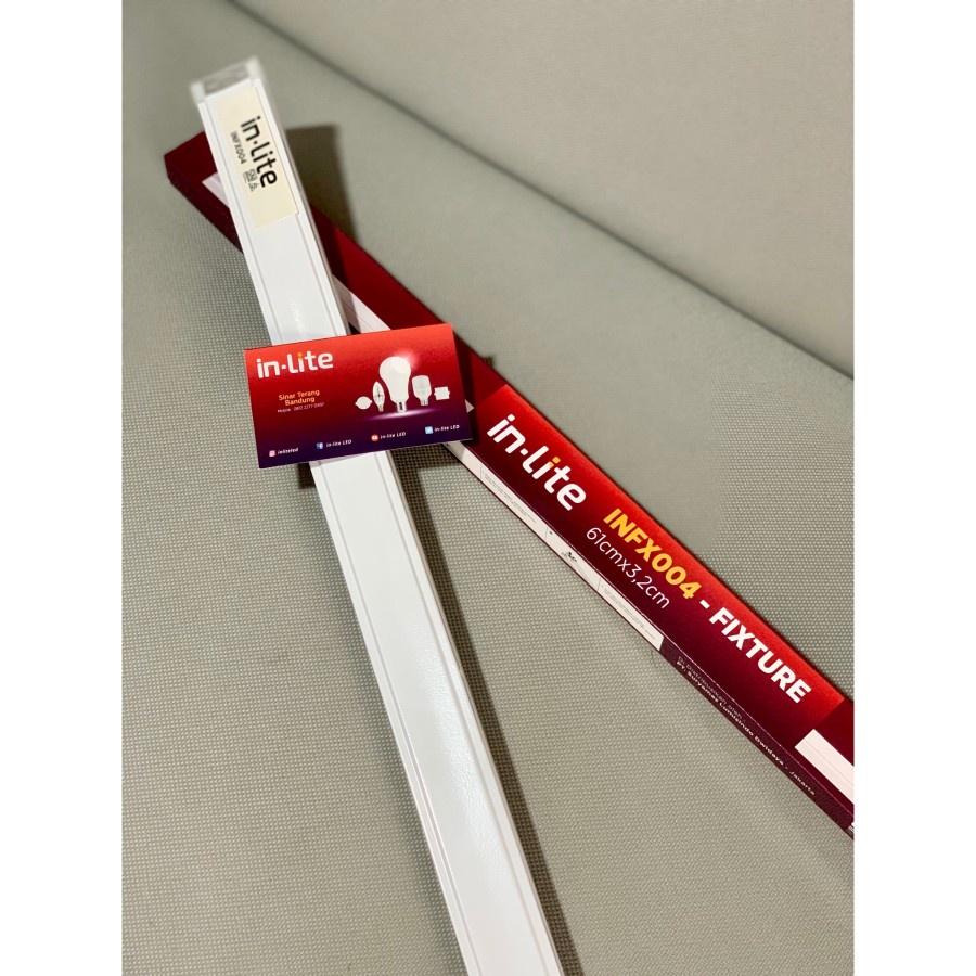 Jual Kap Lampu TL Inlite LED T8 60cm Rumah 60 cm 9w 10w Housing In Lite ...