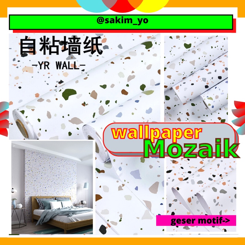 Jual Wallpaper Wall Paper Lebar 60cm Motif Mozaik Stiker Sticker ...