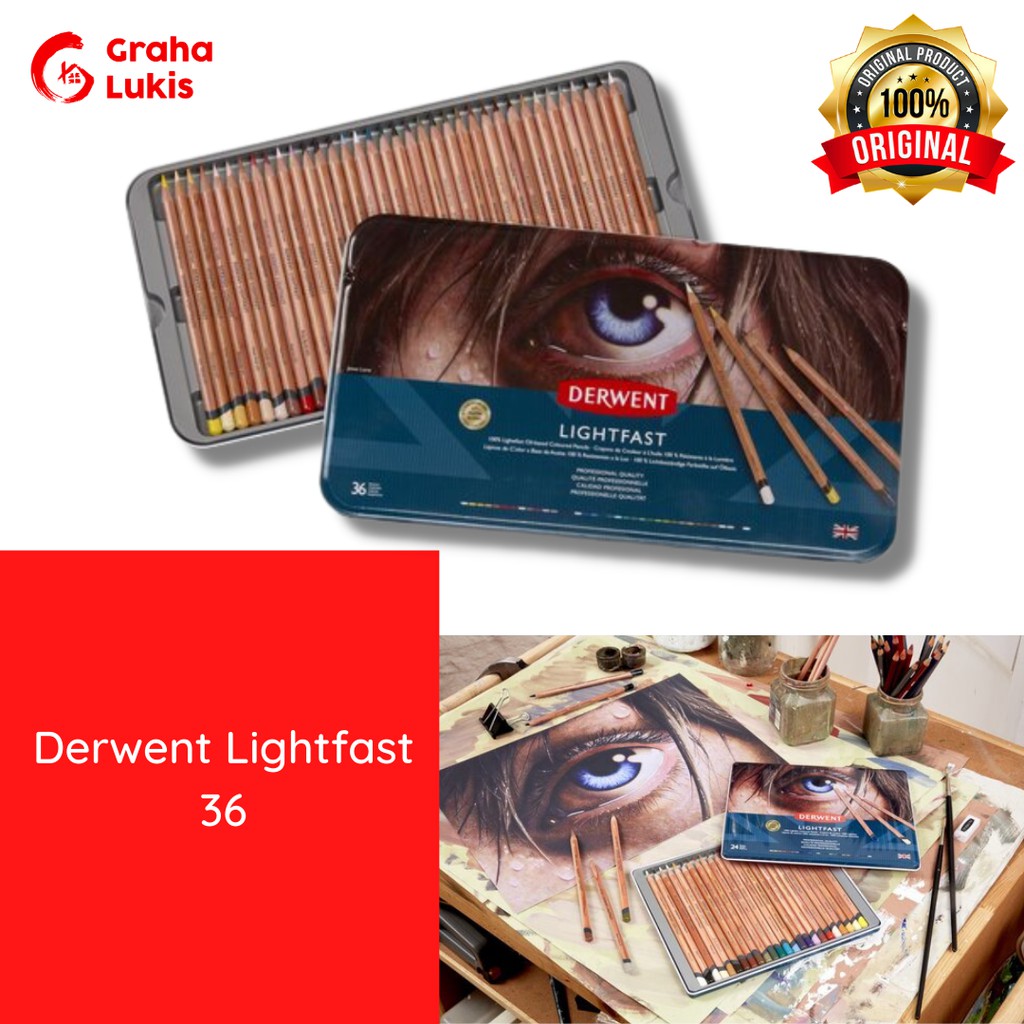 Jual Derwent Lightfast Pencils Colour set 36 | Shopee Indonesia