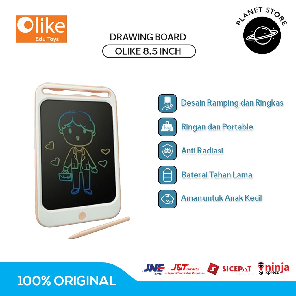 Jual OLIKE LCD DRAWING BOARD PAPAN TULIS DIGITAL EDUKASI TABLET DRAW 8. ...