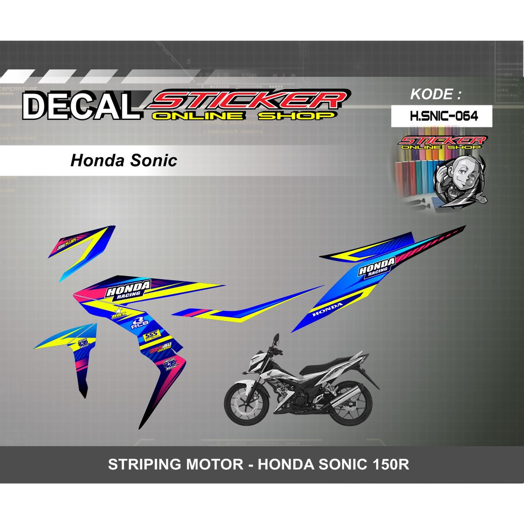 Jual STIKER MOTOR HONDA SONIC 150R DECAL STRIPING VARIASI RACING KEREN ...
