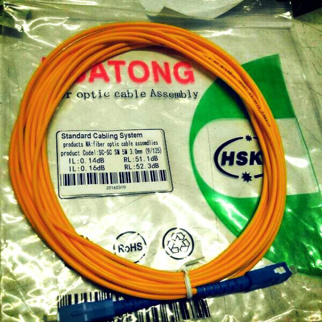 Jual Kabel fiber optic 5m type SC- SC #indihome | Shopee Indonesia