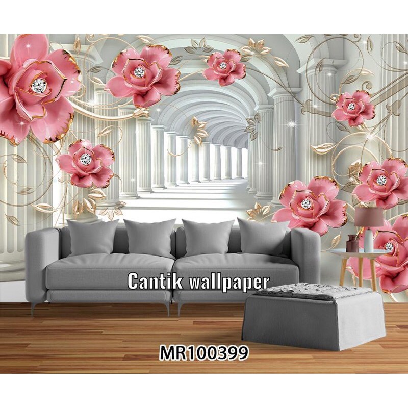 Jual PHOTOWALL MURAL 3D DINDING WALLPAPER MURAL BUNGA GOLD 3D | Shopee ...