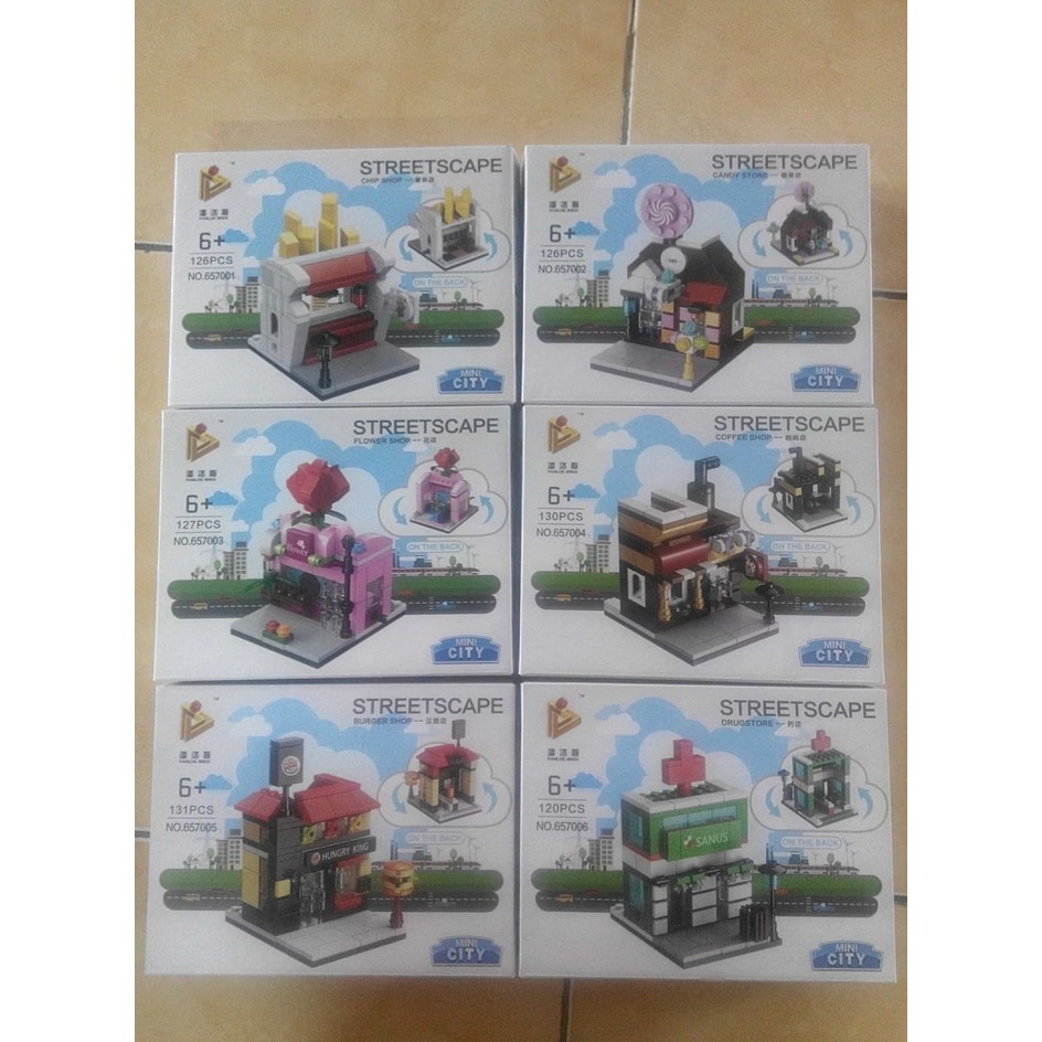 Jual Mini City Series 657001-657006- Panlos Block - Lego compatible ...