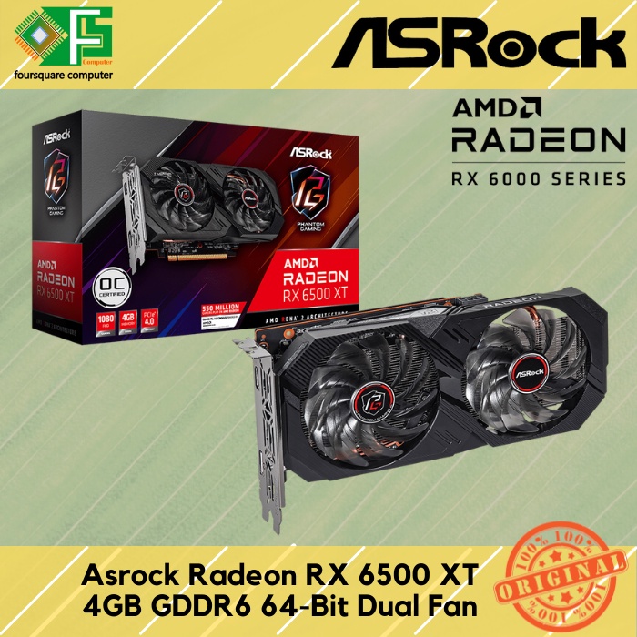Jual VGA Asrock Radeon RX 6500 XT 4GB GDDR6 64-Bit Dual Fan Resmi ...