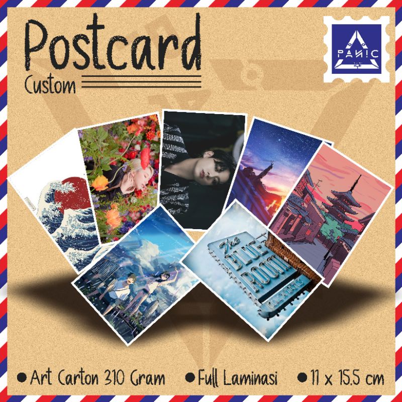 Jual Cetak Kartu Pos Custom Premium | High Quality | Custom Postcard | Full Laminasi | Shopee ...