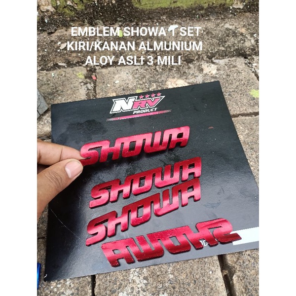 Jual logo emblem shock Showa 1 set [merah BUAT SHOK DEPAN | Shopee ...