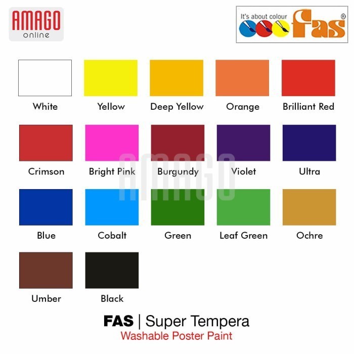 Jual RB FAS Super Tempera Washable Poster Paint Cat Lukis Cepat Kering ...