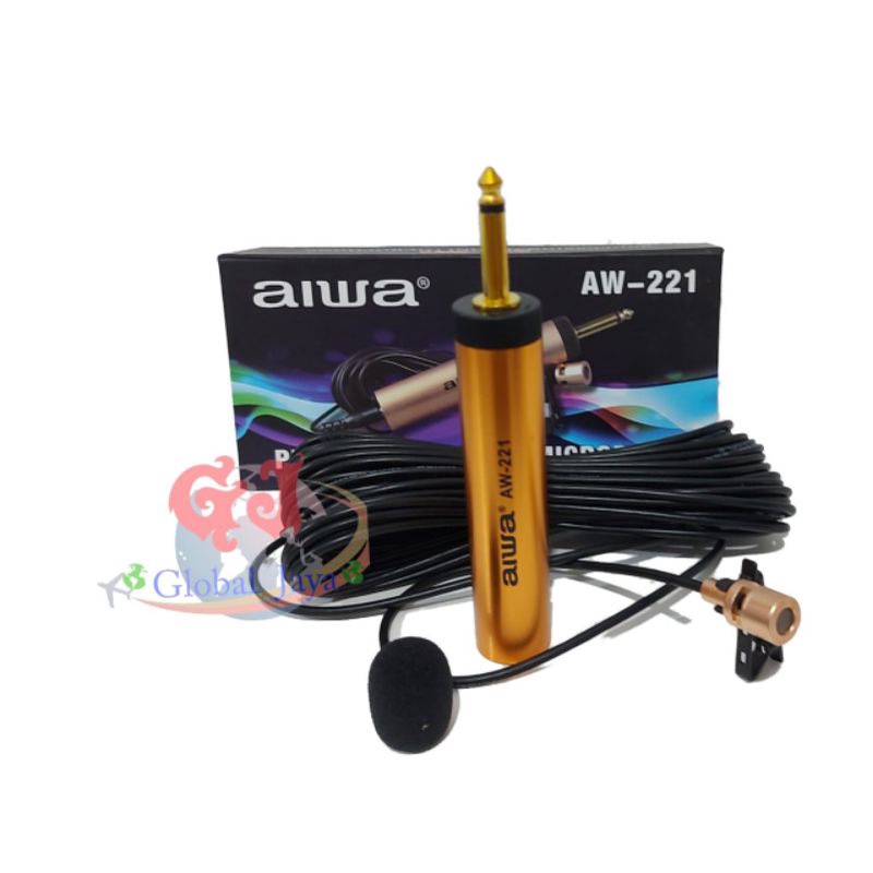 Jual mic jepit aiwa AW221 free kabel 11m mic clip on aiwa AW 221 mic ...