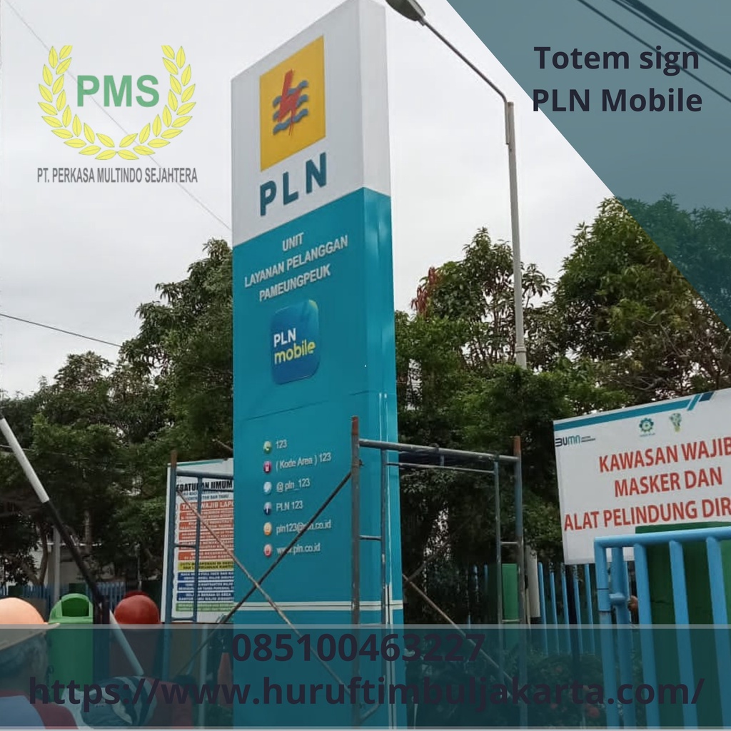 Jual PLN Mobile Aceh Pylon sign PLN Totem pln neon box pln huruf timbul ...