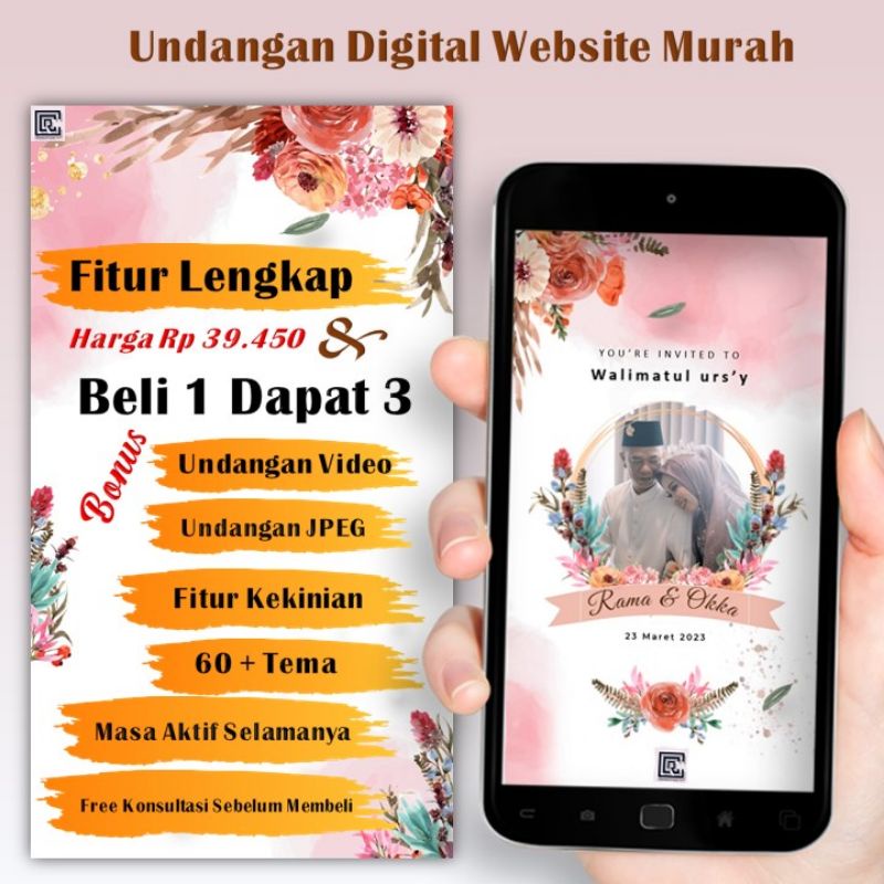 Jual Undangan Pernikahan Online Undangan Web Video | Undangan Website Digital Pernikahan Website ...